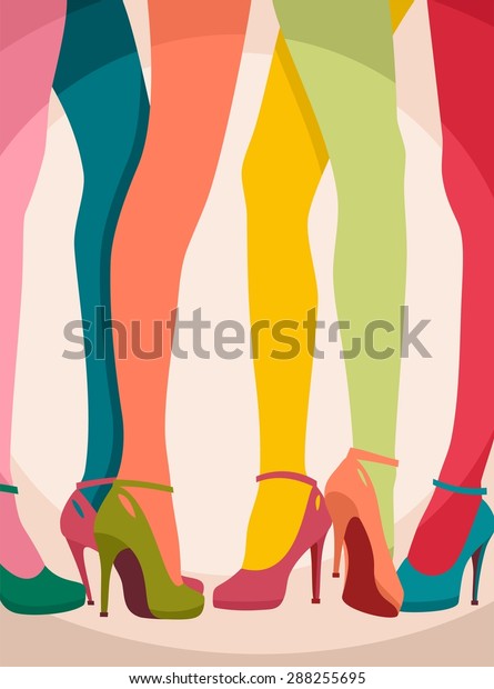 Female Legs Heels Stock Vector (Royalty Free) 288255695 | Shutterstock
