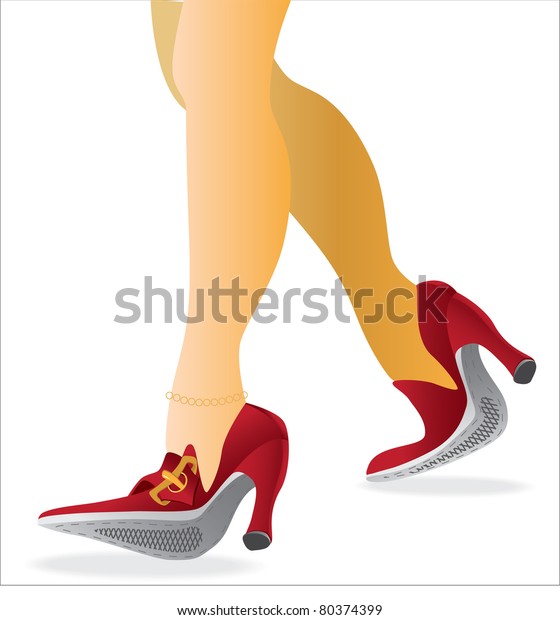 Female Legs Shoes Stock Vector (Royalty Free) 80374399 | Shutterstock