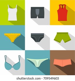 Female Linen Icon Set Flat Style Stock Vector (Royalty Free) 709549603 ...