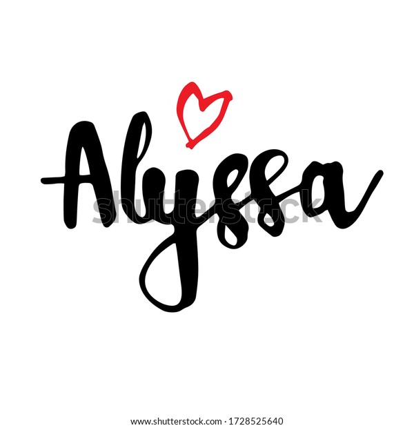 Female Name Alyssa Hand Drawn Vector Stock Vector (Royalty Free ...