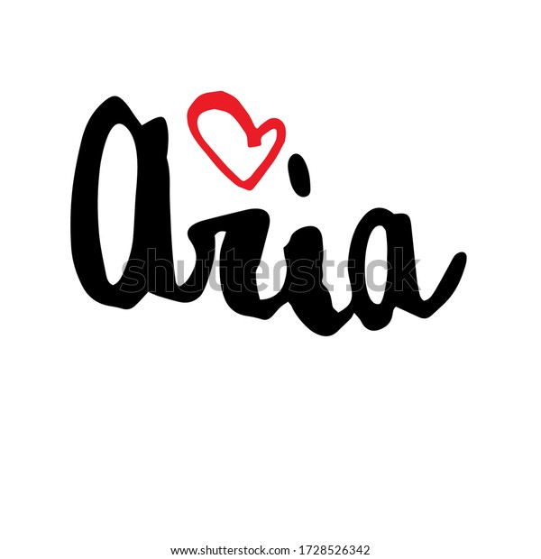 Female Name Aria Hand Drawn Vector Stock Vector (Royalty Free ...