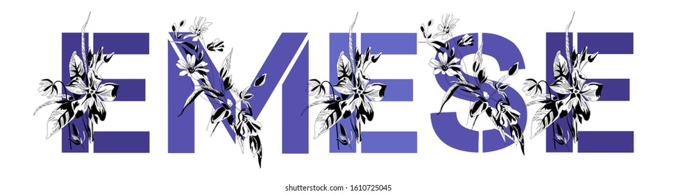 Vektor Stok Name Emma Font Composition Named Emma (Tanpa Royalti ...