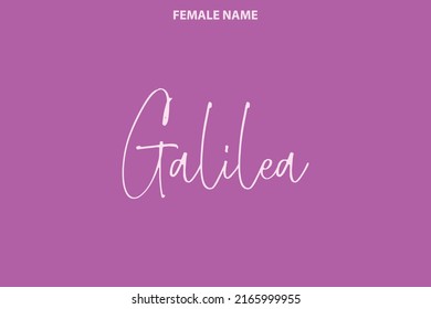 Female Name Galilea Cursive Calligraphic Text: เวกเตอร์สต็อก (ปลอดค่า ...
