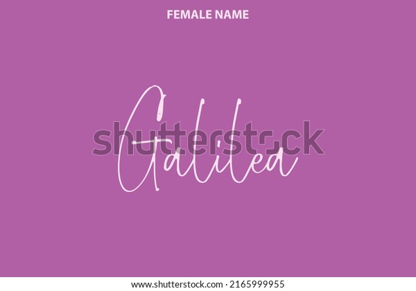 Female Name Galilea Cursive Calligraphic Text: เวกเตอร์สต็อก (ปลอดค่า ...