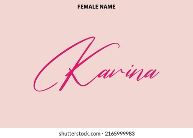 Female Name Karina Cursive Calligraphic Text Stock Vector (Royalty Free ...
