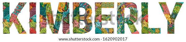 Female Name Kimberly Vector Decorative Zentangle Stock Vector (Royalty ...