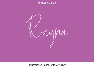 Female Name Rayna Stylish Cursive Typography Stock Vector (Royalty Free ...