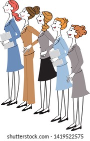 Female Office Worker Group Work Business Stock Vector (Royalty Free ...
