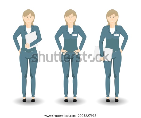 Female Office Worker Uniform On Isolated Stock Vector (Royalty Free ...