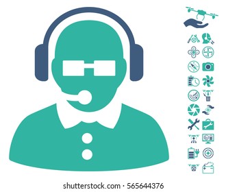 Female Operator Icon Bonus Flying Drone Stock Vector (Royalty Free ...