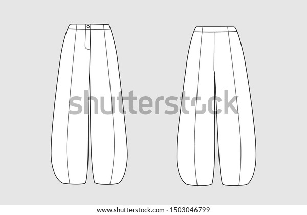 Female Pants Vector Template Isolated On: vector de stock (libre de ...