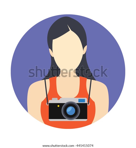 Female Photographer Vector Icon Stock Vector (Royalty Free) 445415074 ...