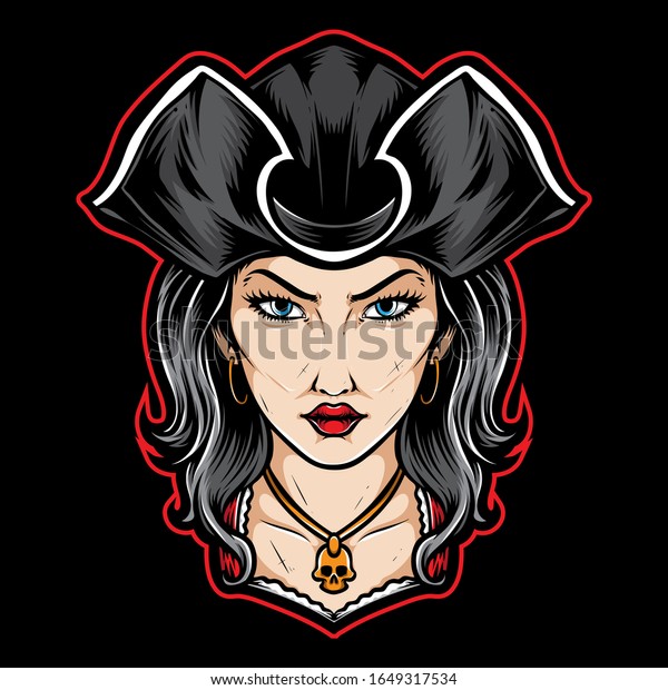 Female Pirate Vector Logo Stock Vector (Royalty Free) 1649317534 ...