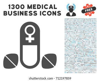 Female Power Tablets Icon Vector Illustration Stock Vector (Royalty ...