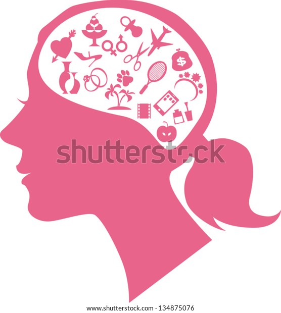Female Profile Filled Assorted Symbols Womens Stock Vector (Royalty ...