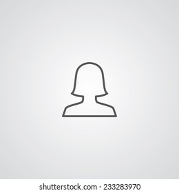 Female Profile Outline Thin Symbol Dark: เวกเตอร์สต็อก (ปลอดค่า ...