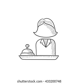 Female Receptionist Vector Sketch Icon Isolated Stock Vector (Royalty ...