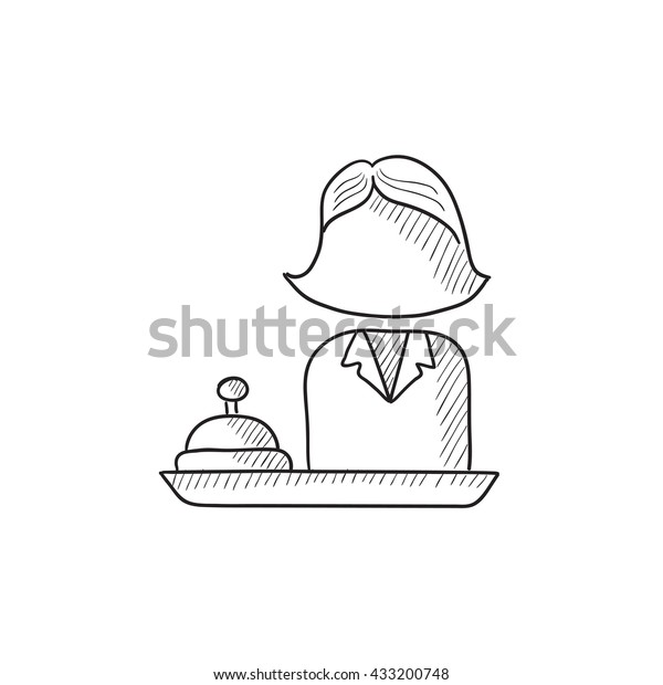 Female Receptionist Vector Sketch Icon Isolated Stock Vector (Royalty ...