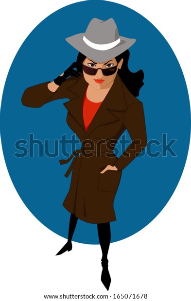 Female Secret Agent Vector Cartoon Character Stock Vector (Royalty Free ...