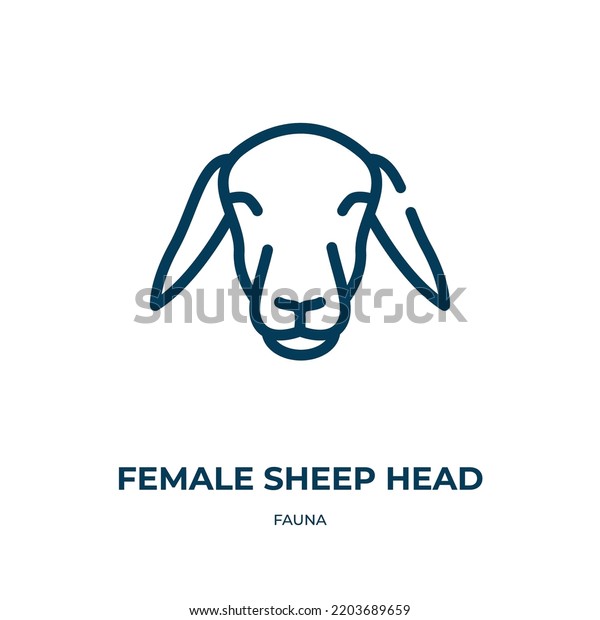 Female Sheep Head Icon Linear Vector Stock Vector (Royalty Free ...