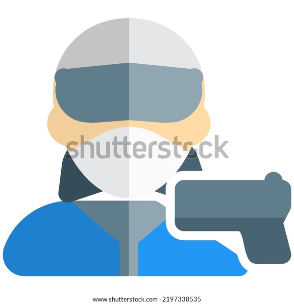 Female Shooter Practicing Game Mask On Stock Vector (Royalty Free ...