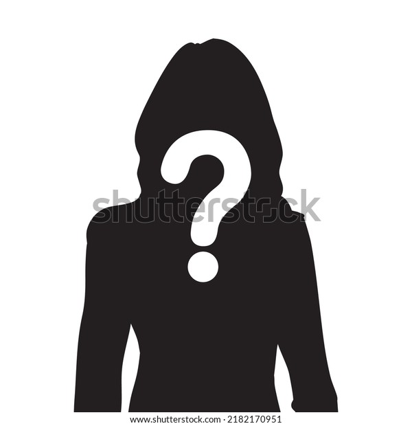 Female Silhouette Icon Question Mark Signunknown Stock Vector (Royalty ...
