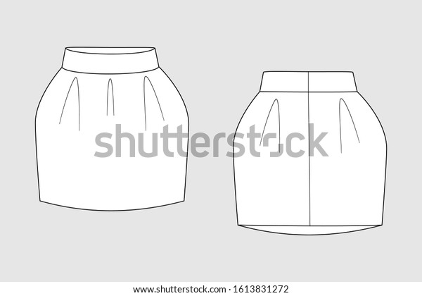 Female Skirt Vector Template Isolated On Stock Vector (Royalty Free ...