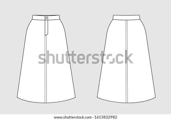 Female Skirt Vector Template Isolated On: vector de stock (libre de ...