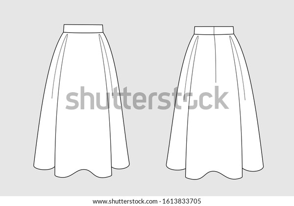 Female Skirt Vector Template Isolated On Stock Vector (Royalty Free ...