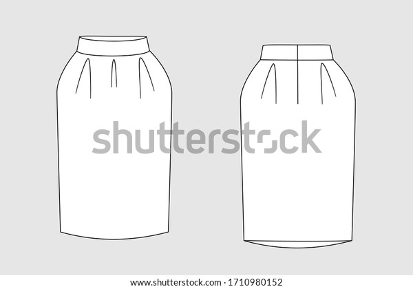 Female Skirt Vector Template Isolated On Stock Vector (Royalty Free ...