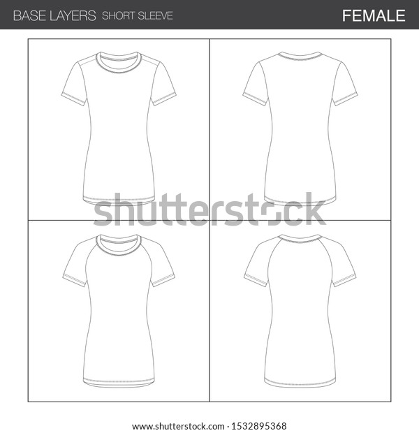 Female Sleeveless Base Layer Tshirt Set Stock Vector (Royalty Free ...