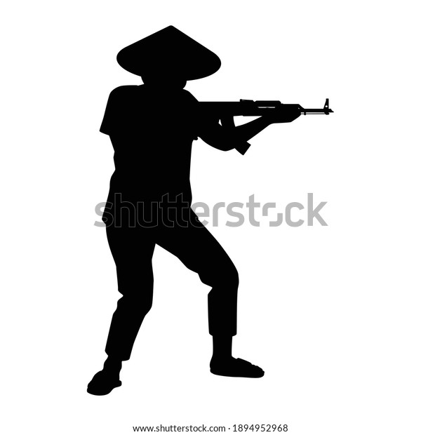 Stock vektor „Female Soldier Silhouette Vector On White“ (bez ...