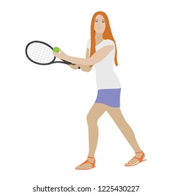 Female Squash Player Flat Icon Design Stock Vector (Royalty Free ...