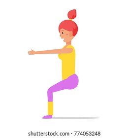 Female Squat Vector Cartoon Isolated Art Stock Vector (Royalty Free ...