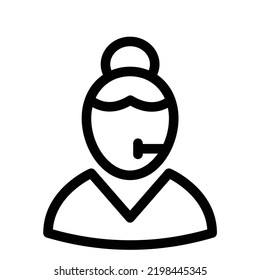 Female Support Agent Bold Line Vector Stock Vector (Royalty Free ...