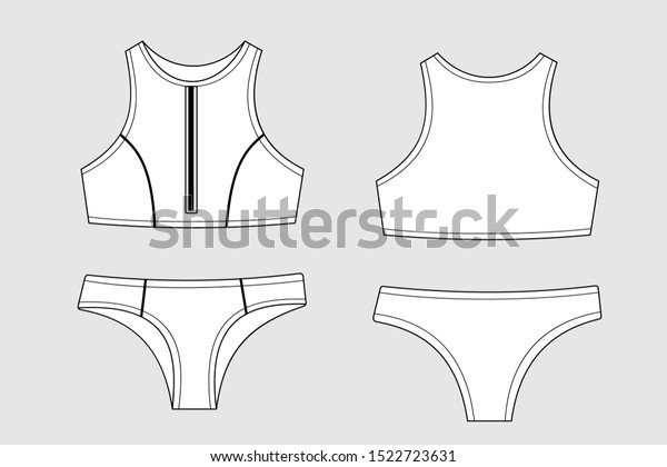 Female Swimsuit Vector Template Isolated On Stock Vector (Royalty Free ...