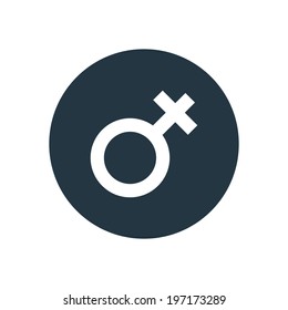 Female Symbol Flat Blue Simple Icon Stock Vector (Royalty Free ...