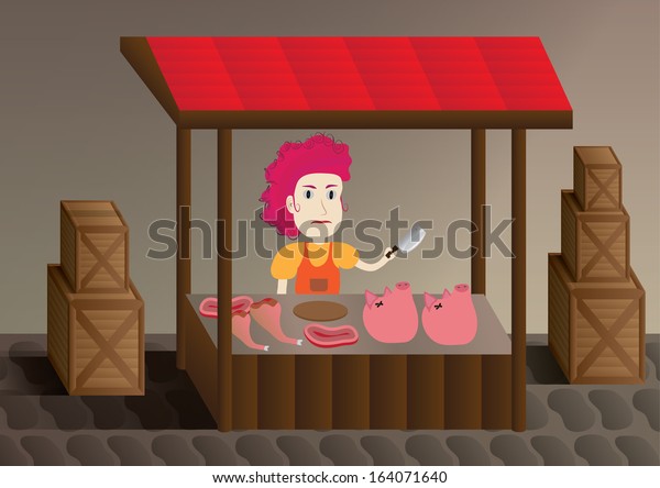 Female Trader Pig Stock Vector (Royalty Free) 164071640 | Shutterstock
