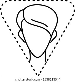 Female Triangle Face Shape Line Art Stock Vector (Royalty Free ...