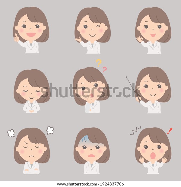 Female Upper Body Illustration Set White Stock Vector (Royalty Free ...