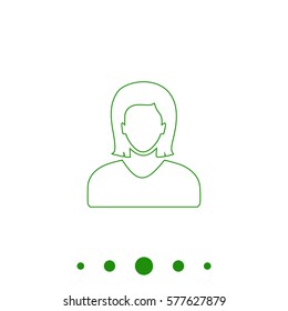 Female User Outline Vector Icon Contour Stock Vector (Royalty Free ...