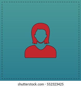 Female User Red Vector Icon Black Stock Vector (Royalty Free) 552323425 ...