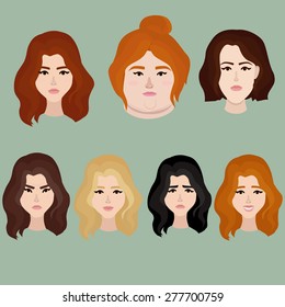 Female Variations Image Design Different Styles Stock Vector (Royalty ...
