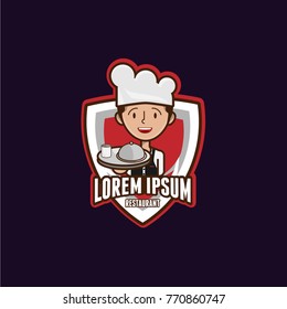 Female Waiter Logo Stock Vector (Royalty Free) 770860747 | Shutterstock