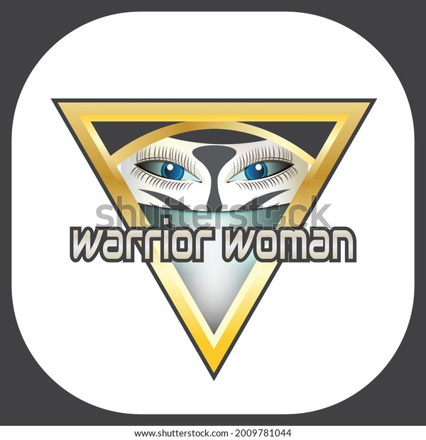 Female Warrior Mascot Logo Triangle Brave Stock Vector (Royalty Free ...