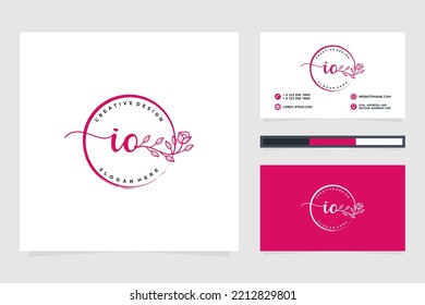 Feminine Io Initials Logo Collection Business Stock Vector (Royalty ...