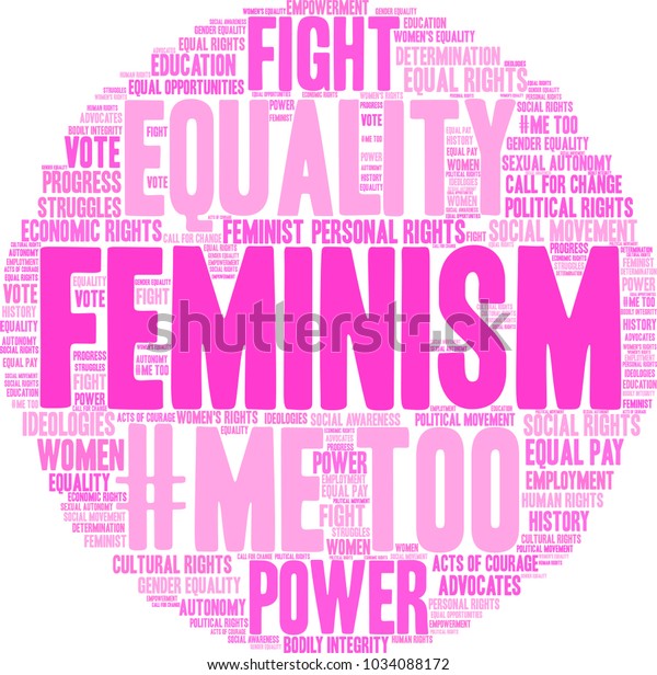 Feminism Word Cloud On White Background Stock Vector (Royalty Free ...