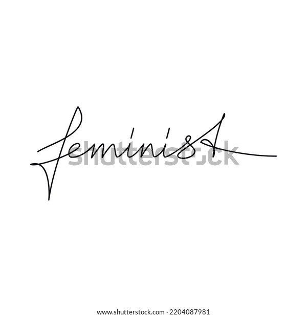 Feminist Handwritten Lettering Vector Isolated One Stock Vector ...