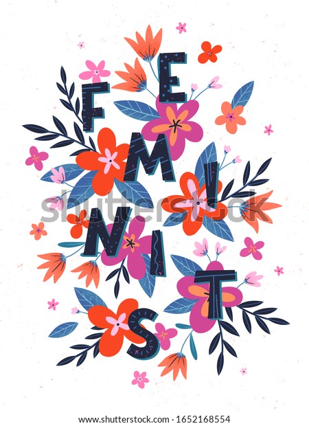 Feminist Vector Illustration Stylish Print T Stock Vector (Royalty Free ...