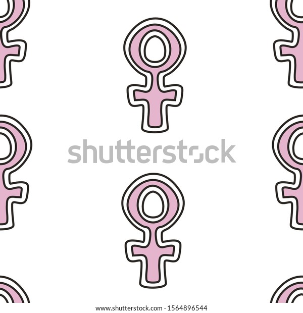 Feminists Label Sign Handdrawn Poster Vector เวกเตอร์สต็อก ปลอดค่า